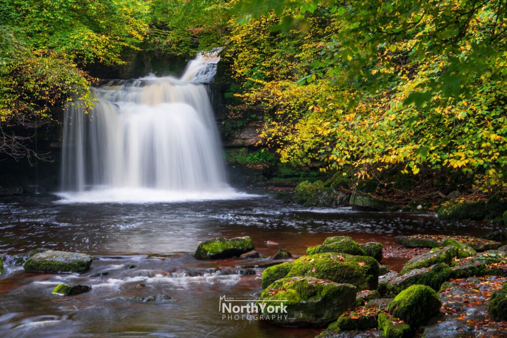 Autumn Waterfall at Cauldron Falls, West Burton - North York ...